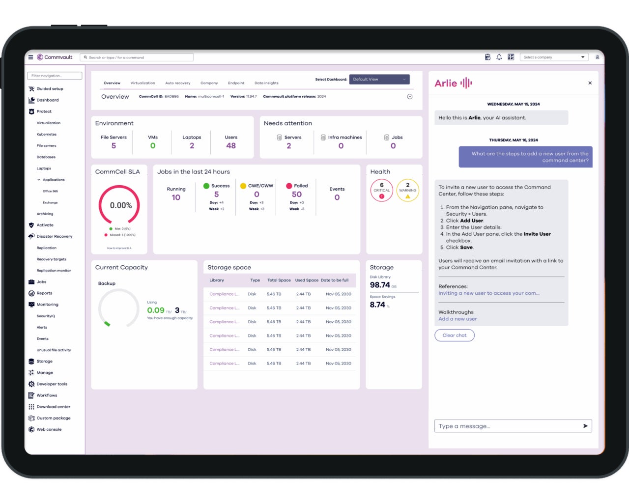 Arlie AI - Generative AI Assistant | Commvault